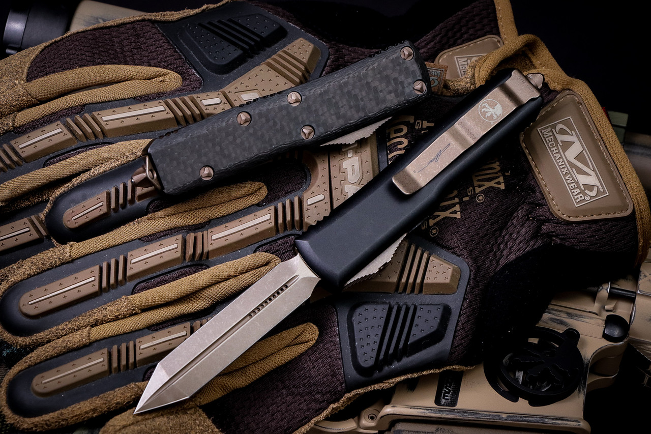 Microtech Utx 85 Spartan Carbon Fiber Otf Automatic Knife 3 Bronze