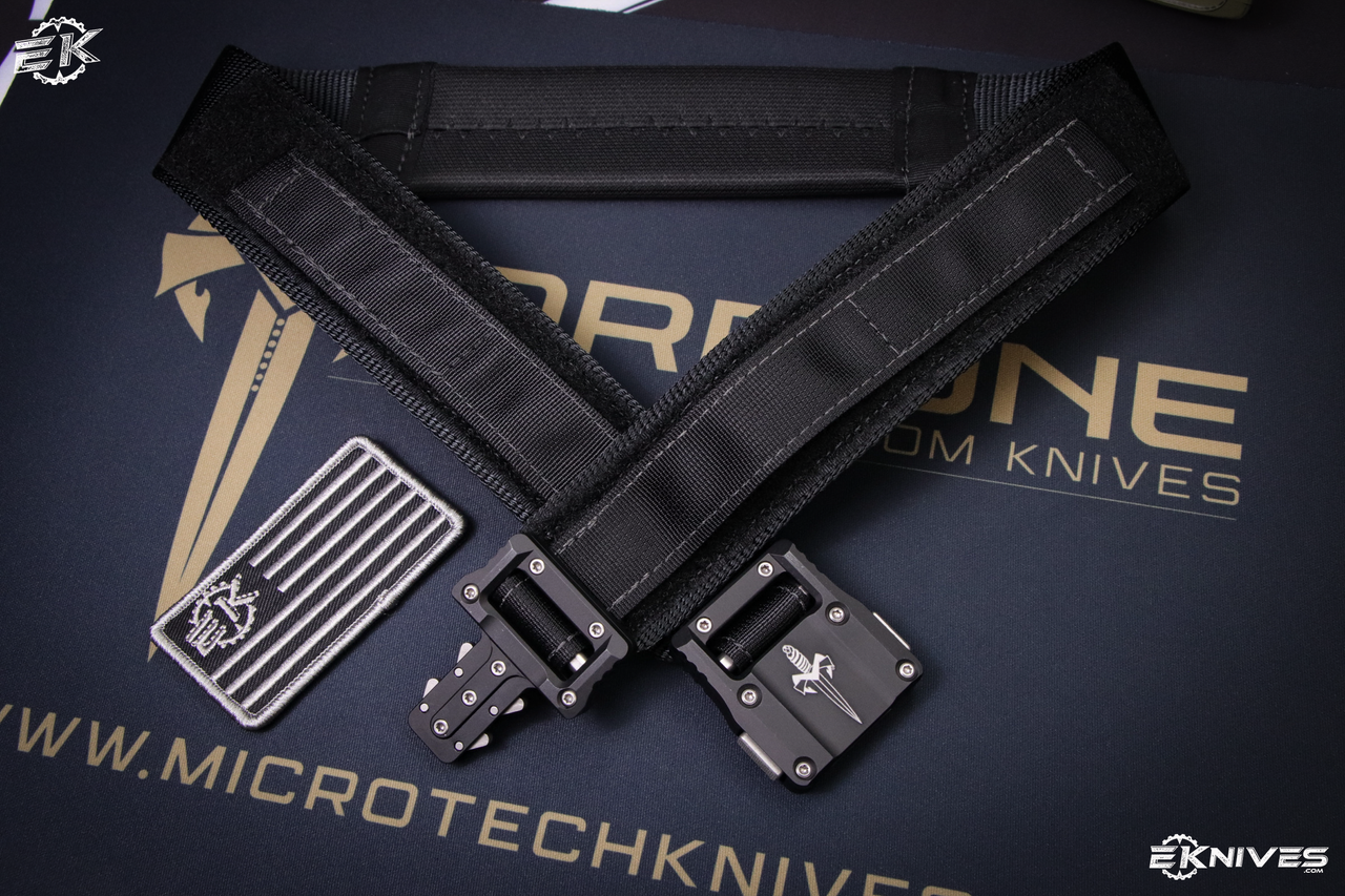 Microtech Knives APIS Dagger Logo Aluminum Tactical Black Nylon Belt ...