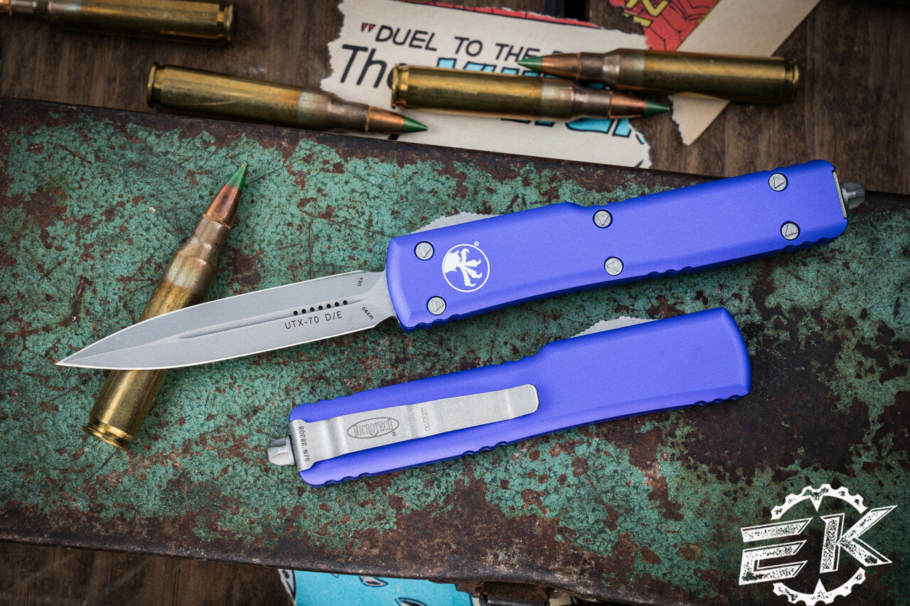 Discontinued Microtech Utx 70 Otf Automatic Knife Purple 24 M390