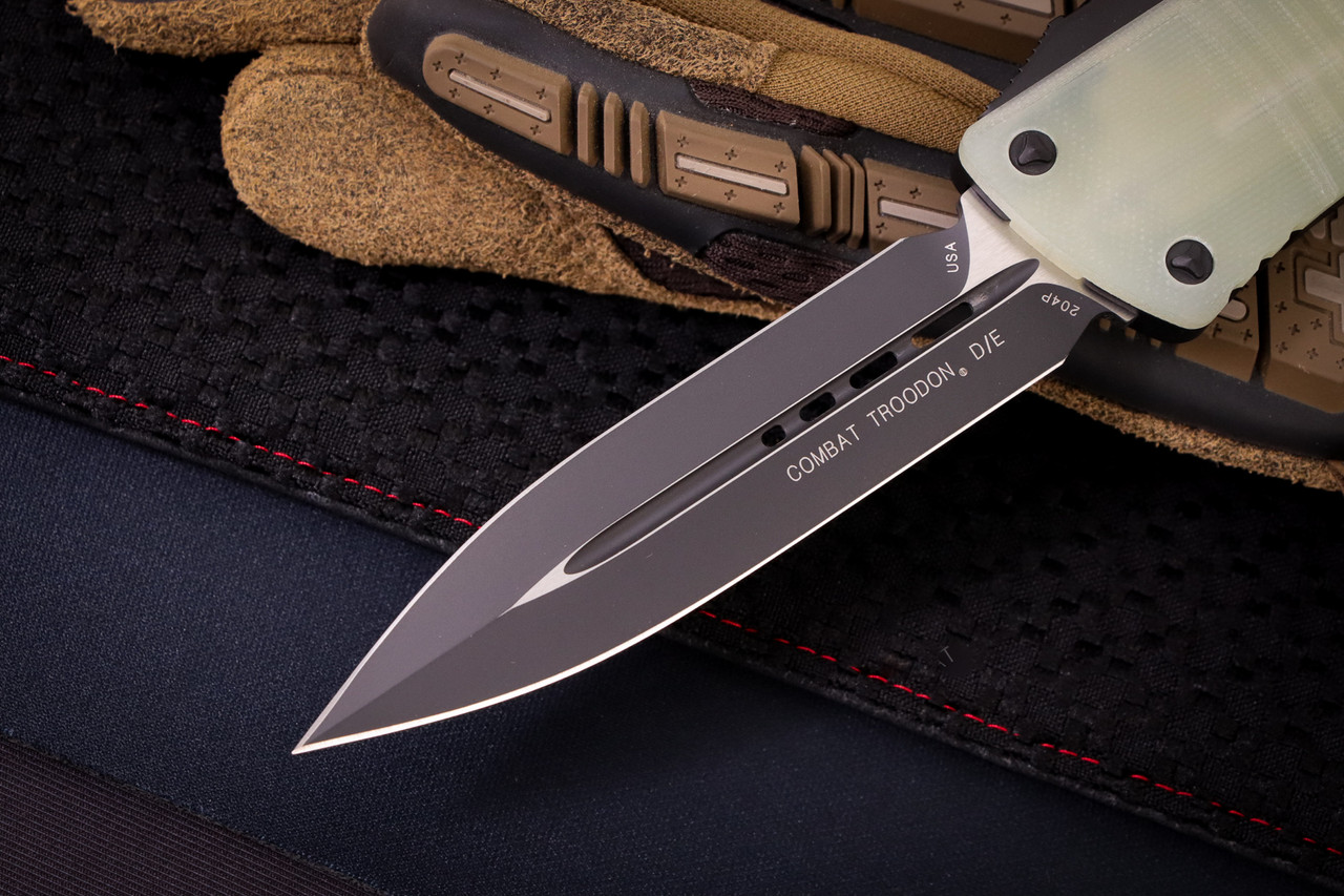 Microtech Combat Troodon Jade Green G10 OTF Automatic Knife 3.8" Dagger ...