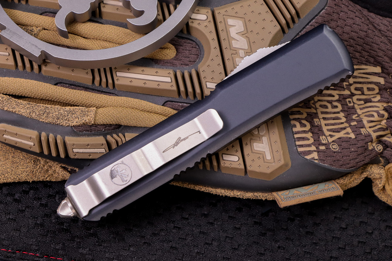 Microtech Ultratech Hellhound Otf Automatic Knife Black 34 Stonewash