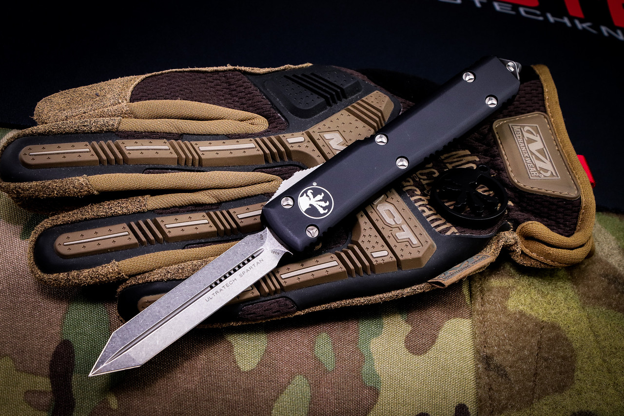 Microtech Ultratech Spartan OTF Automatic Knife 3.4" Spartan Stonewash ...