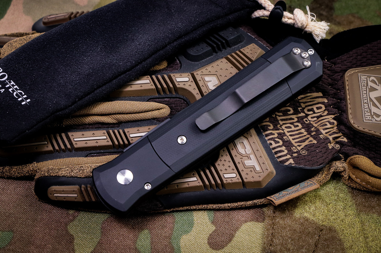 Protech Godfather Tactical Automatic Knife Black 4 Black 915bt Preowned
