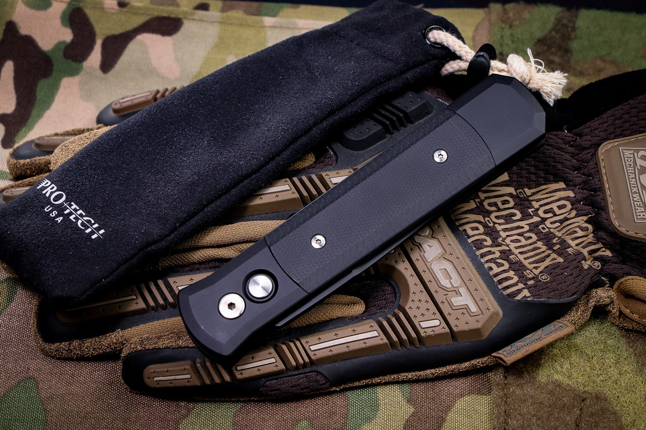 Protech Godfather Tactical Automatic Knife Black 4 Black 915bt Preowned
