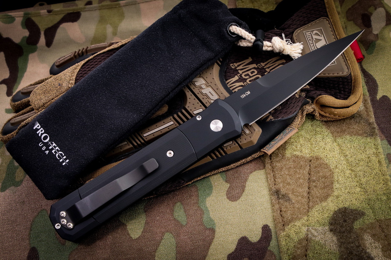 ProTech Godfather Tactical Automatic Knife Black 4" Black 915BT (Preowned)