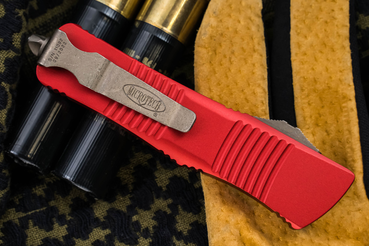 Microtech Troodon Otf Automatic Knife Red 3 Dagger Bronze Apocalyptic