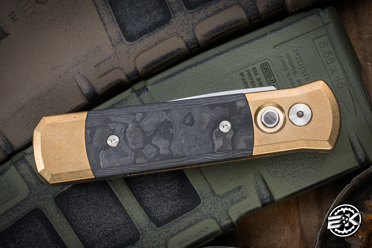 Protech Godson Limited Automatic Knife Bronze Aluminumcamo Fatcarbon