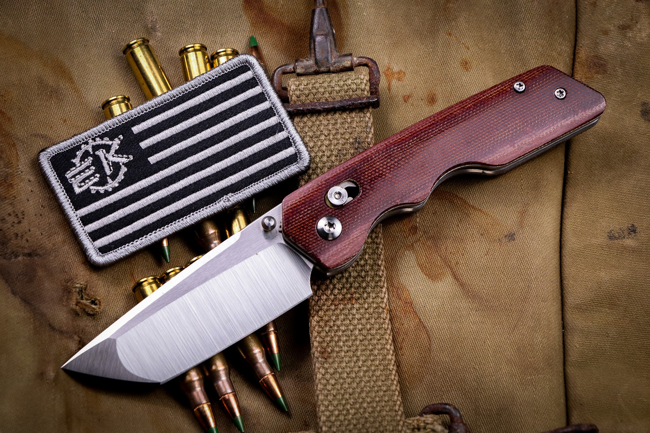 A2D Attn2Detail Mercantile Mark 3 Medium Barlock Chocolate Micarta 3" Satin Tanto