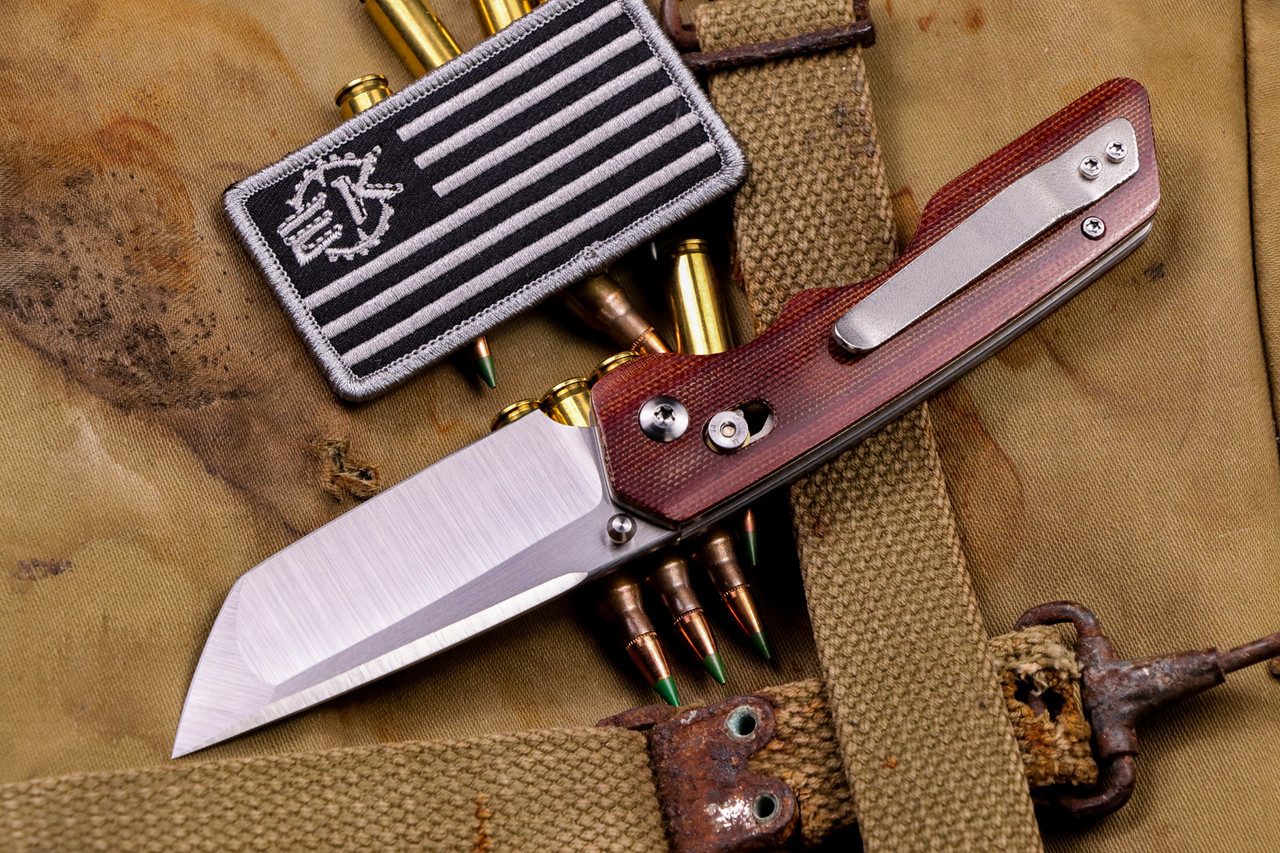 A2D Attn2Detail Mercantile Mark 3 Medium Barlock Chocolate Micarta 3" Satin Tanto