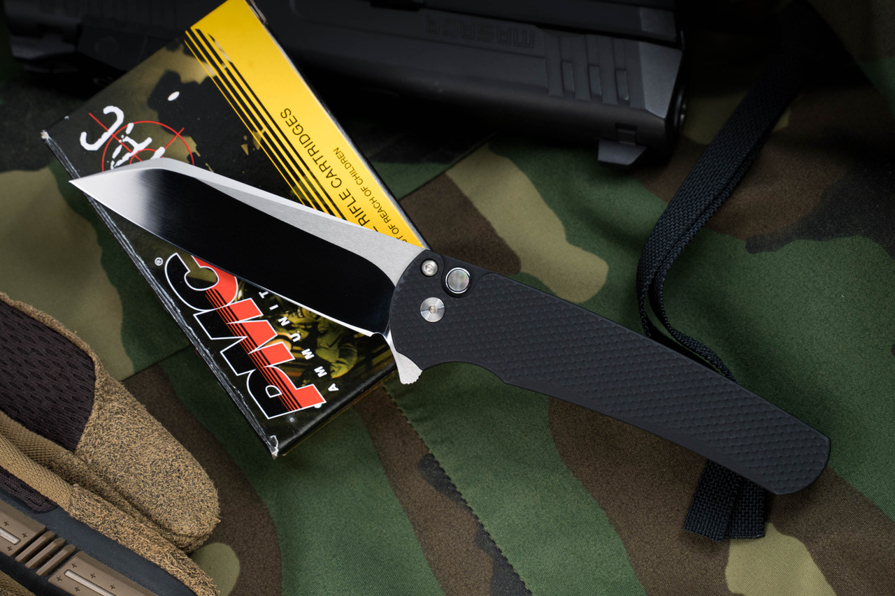 Protech Malibu Limited Custom Folding Knife Textured Black 325 Mike