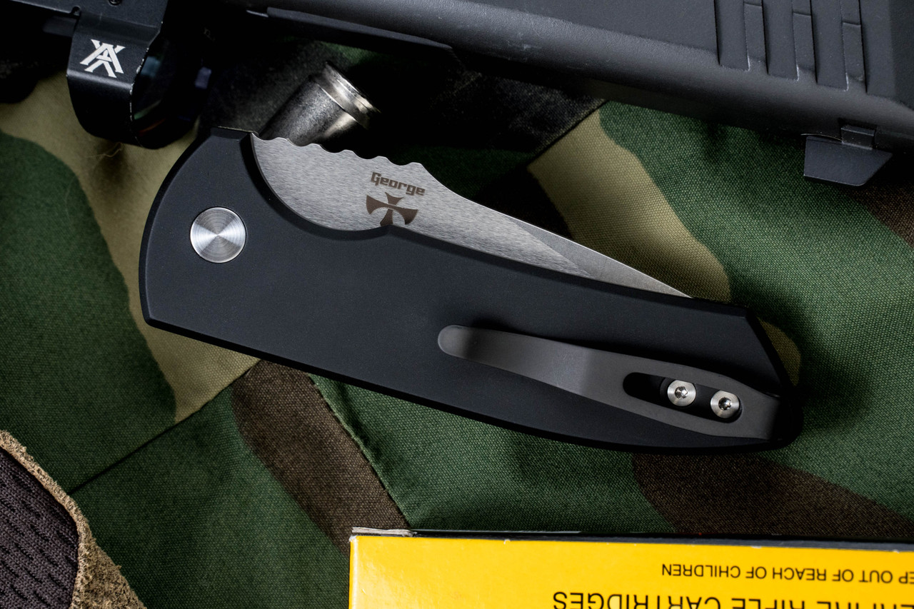 Protech Sbr Short Bladed Rockeye Automatic Knife Chevron Micarta 25