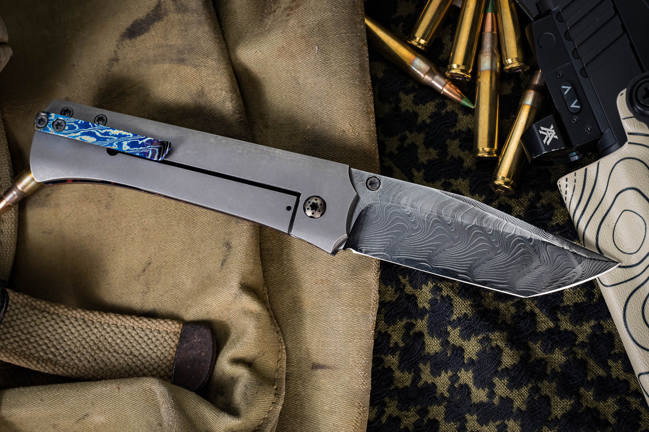 Maverick Customs "Medium Viper" Lava Flow Fat Carbon Herringbone Damascus