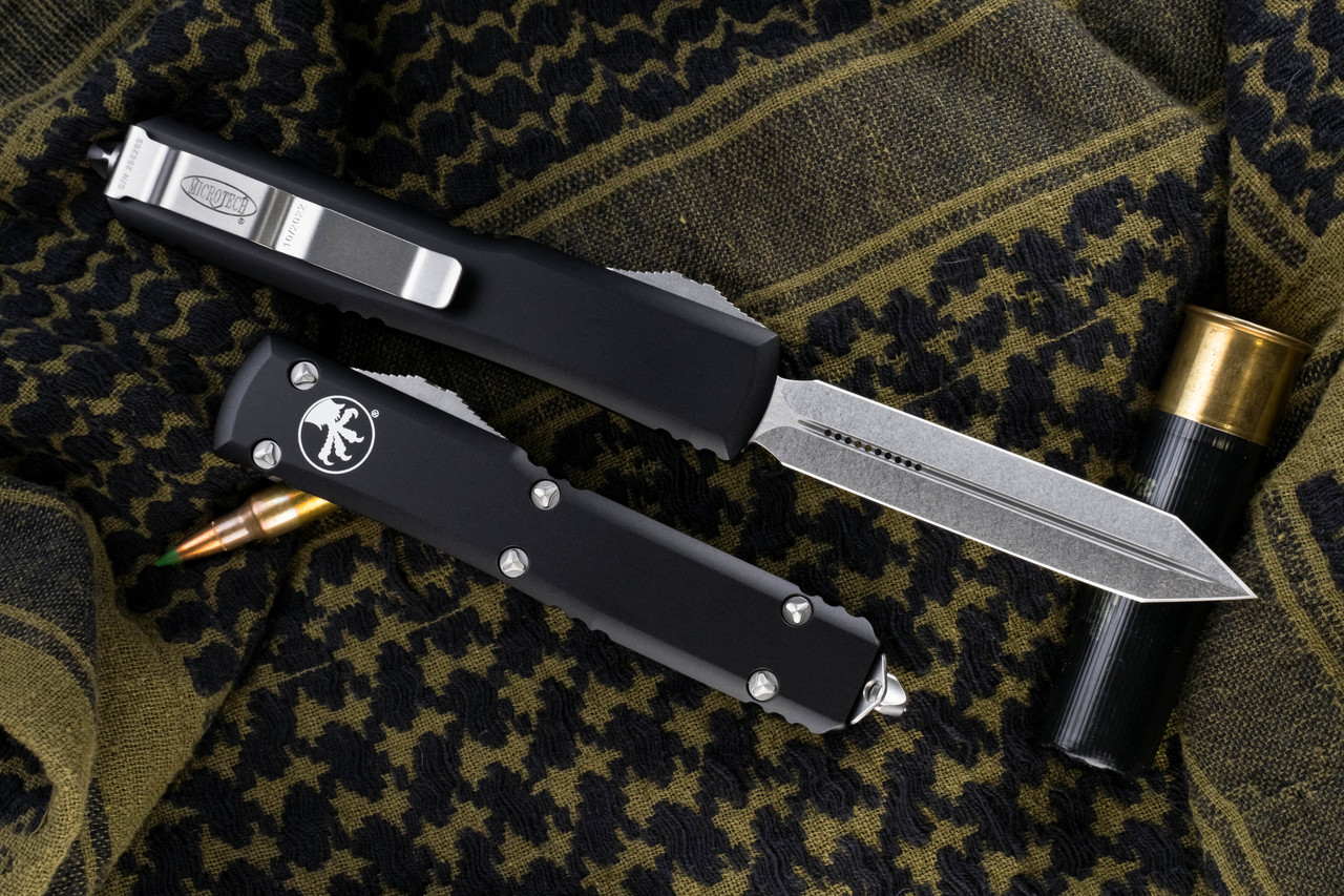 Microtech Ultratech Spartan Otf Automatic Knife 34 Stonewash 223 10
