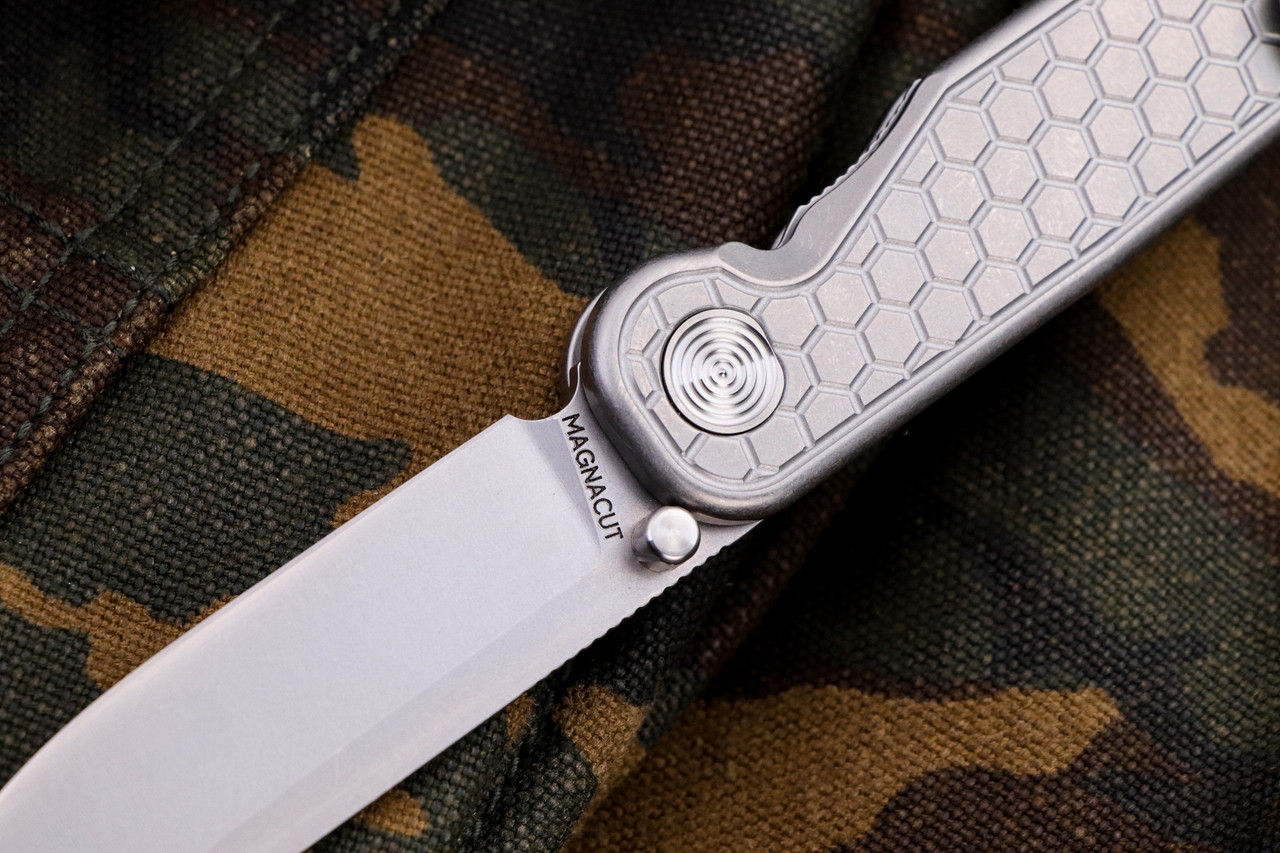 Tactile Knife Co. "Rockwall" Hex Pattern Titanium Folding Knife 2.84 ...