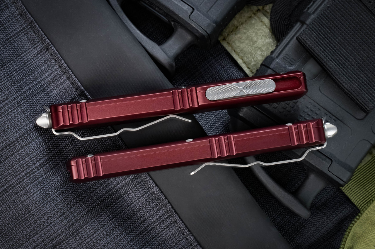 Microtech Ultratech Otf Automatic Knife Merlot Red 34 Drop Point