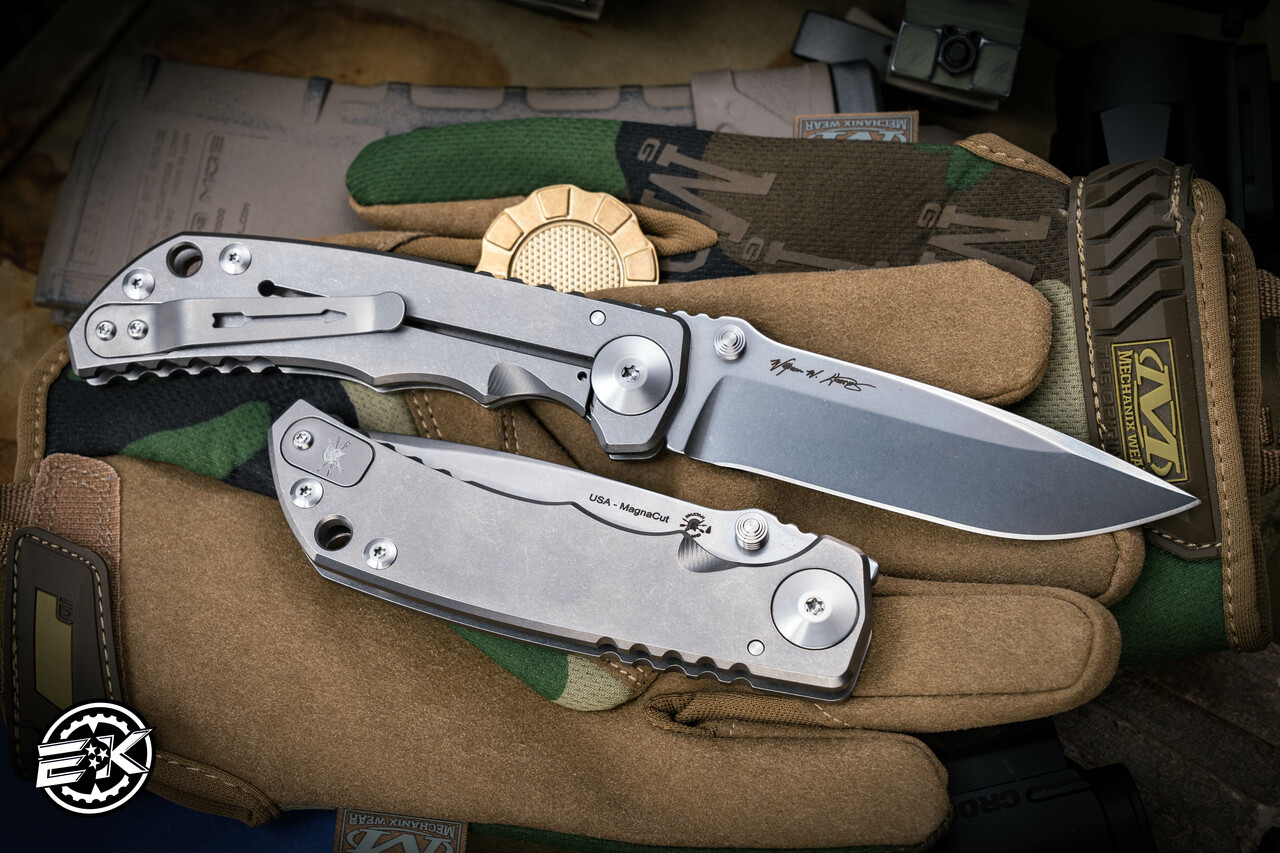 Spartan Blades SHF Harsey Folder Knife Titanium 4" MagnaCut Drop Point ...