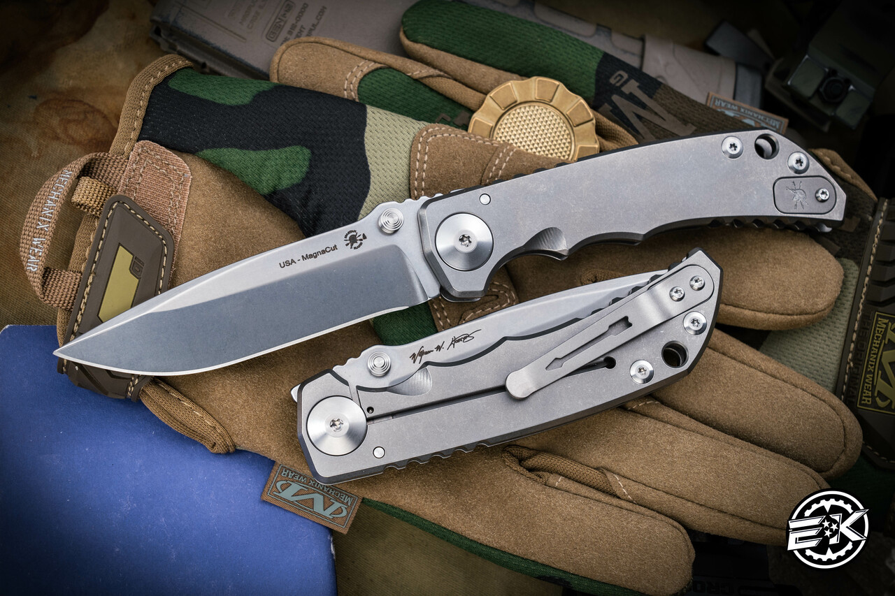 Spartan Blades SHF Harsey Folder Knife Titanium 4" MagnaCut Drop Point ...