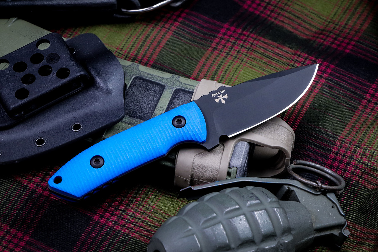 Protech Sbr Blue G10 Short Bladed Rockeye Fixed Blade Knife 29 S35vn