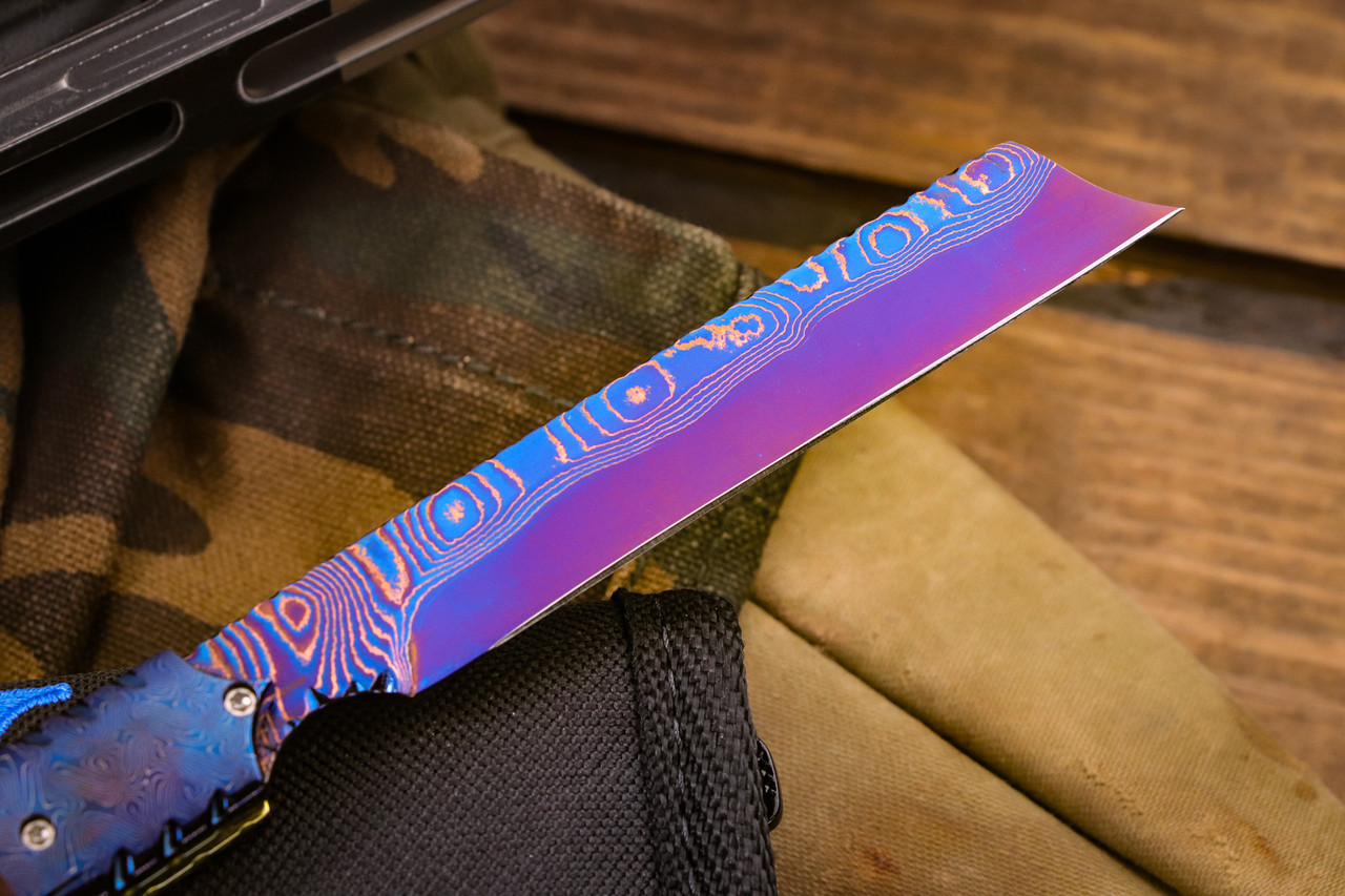 Brandon Vallotton Custom "Guillotine Razor" Turkish Damascus Handle ...