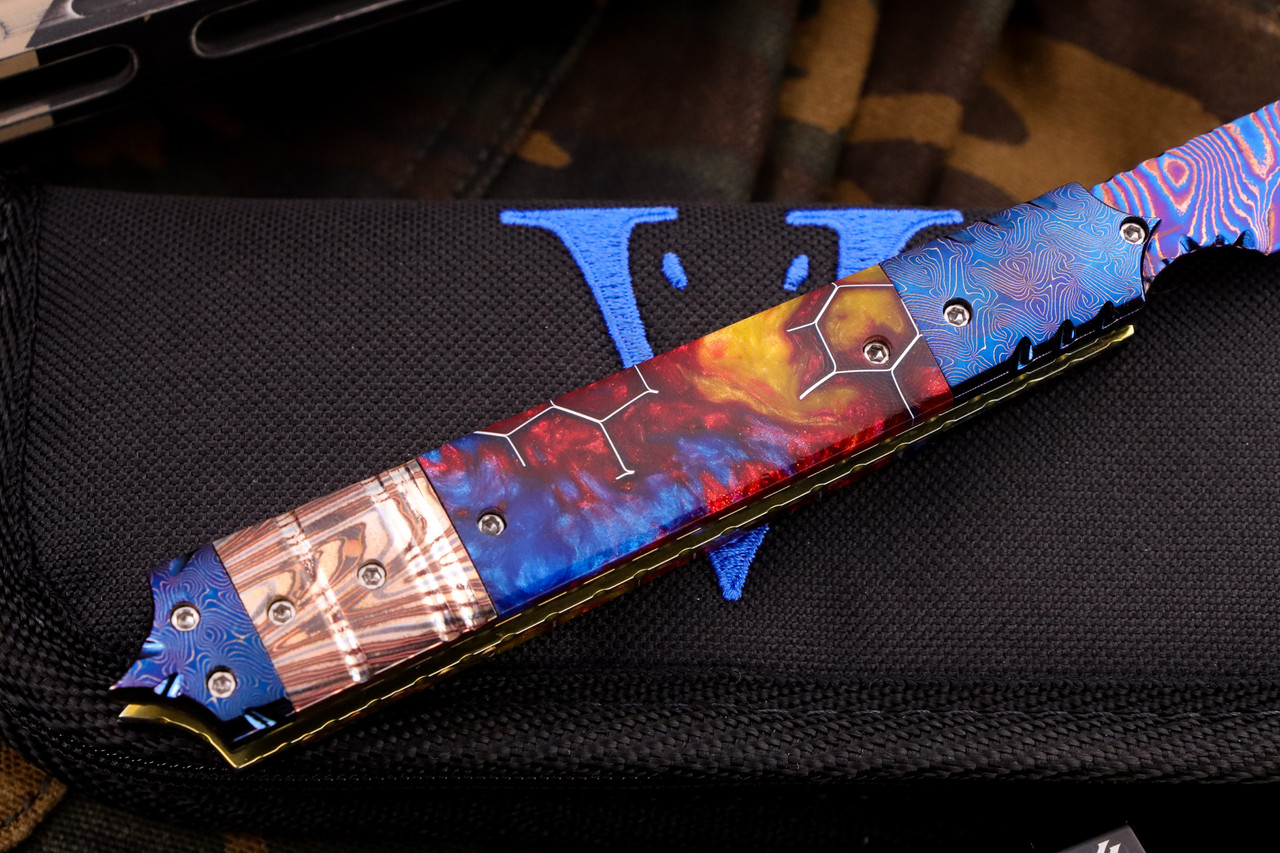 Brandon Vallotton Custom "Guillotine Razor" Turkish Damascus Handle ...