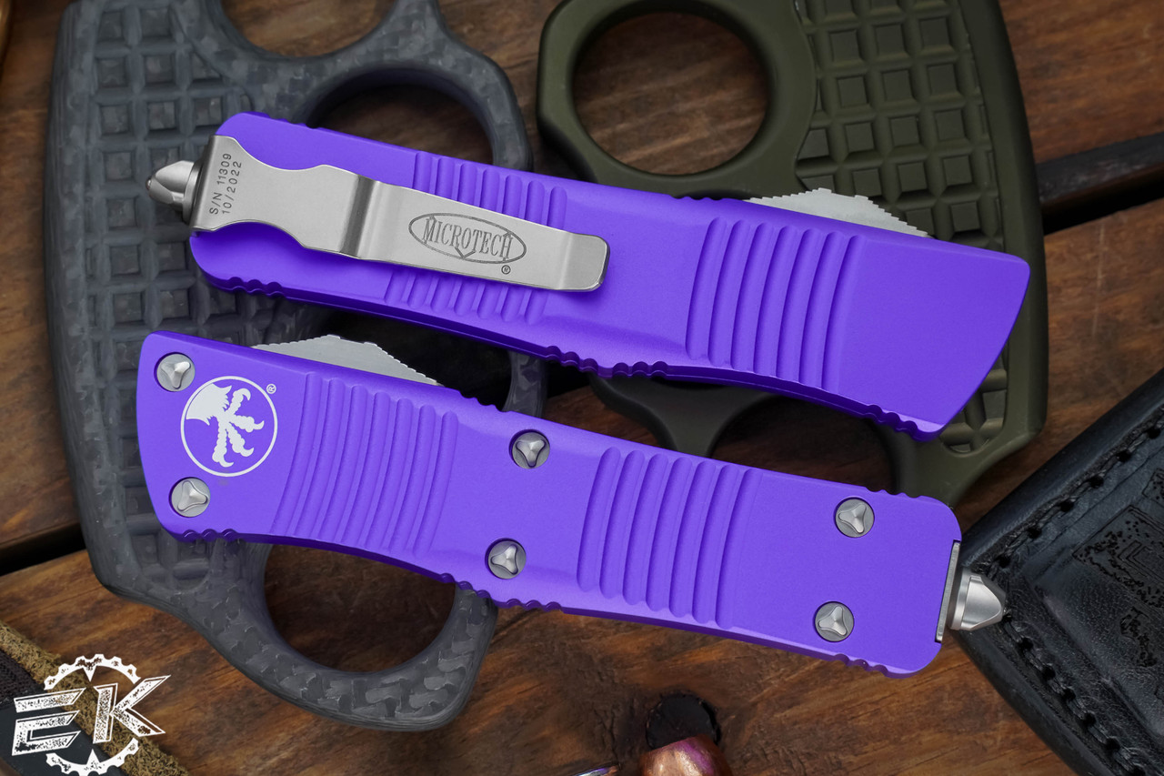 Microtech Troodon Otf Automatic Knife Purple 3 Dagger Stonewash 138 10pu