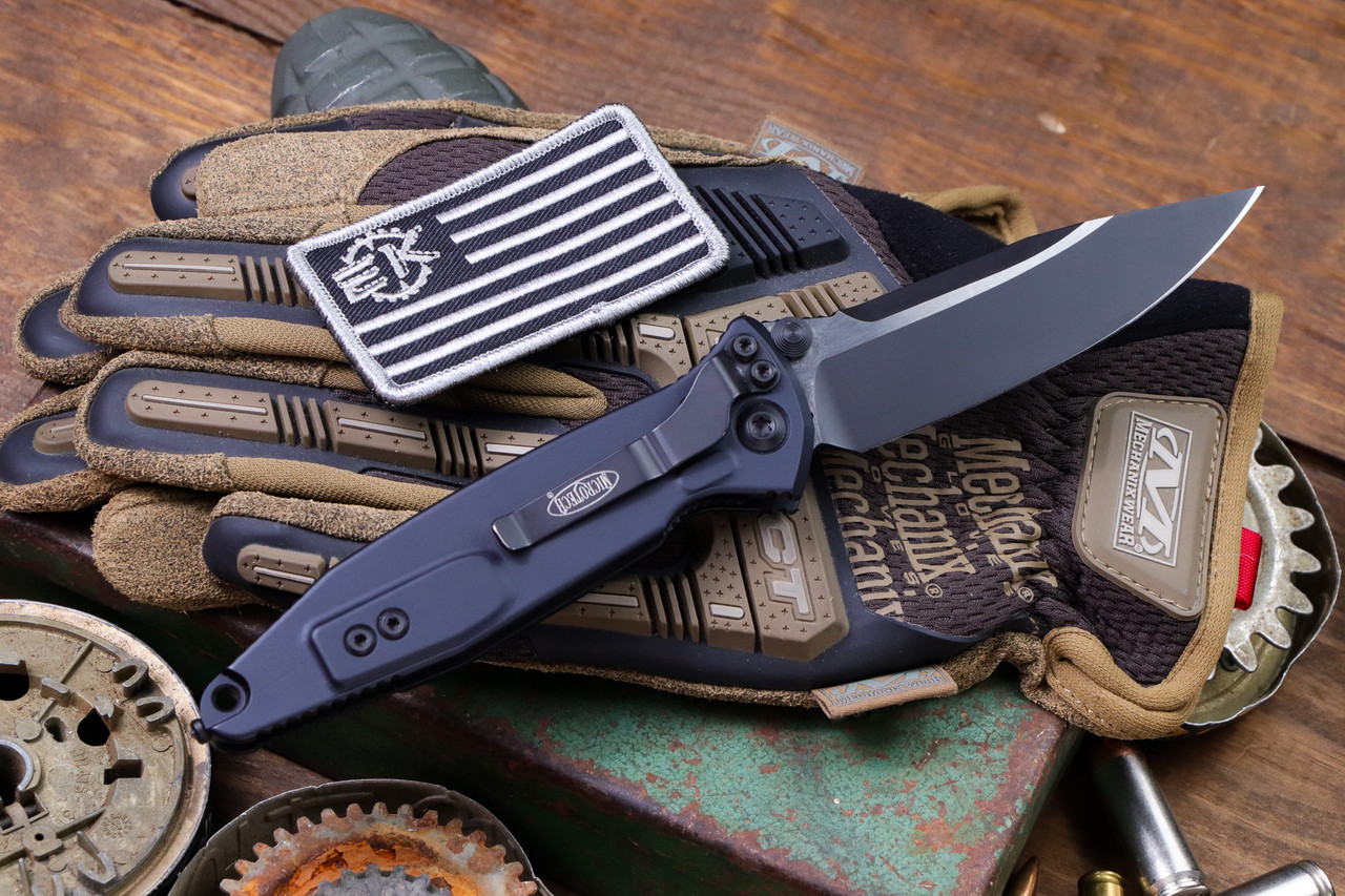 Microtech Socom Elite Manual Folding Knife 4 Black Clip Point 160 1t