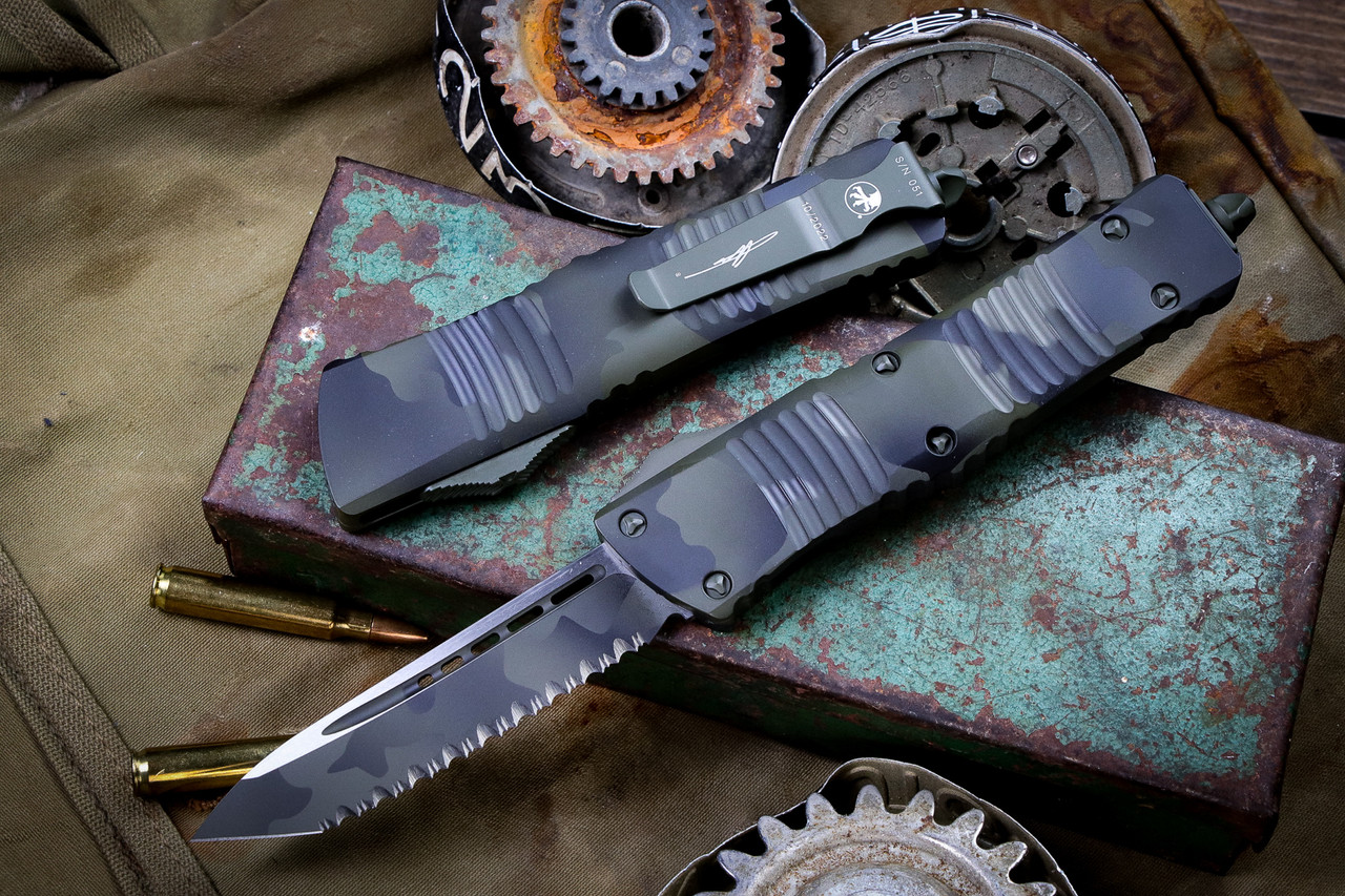 Microtech Combat Troodon Olive Camo Cerakote Otf Automatic Knife 38