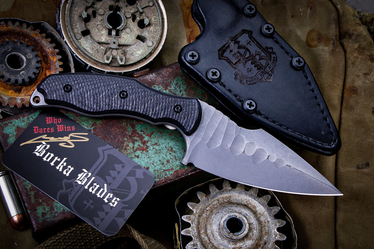 Borka Blades Sb1 Carbon Fiber Fixed Blade Knife 4 Custom Hand Ground