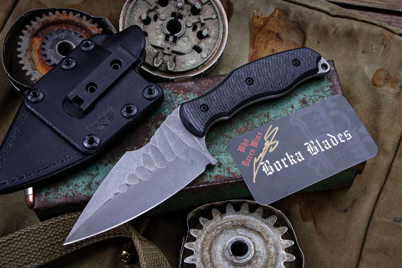 Borka Blades Sb1 Carbon Fiber Fixed Blade Knife 4 Custom Hand Ground