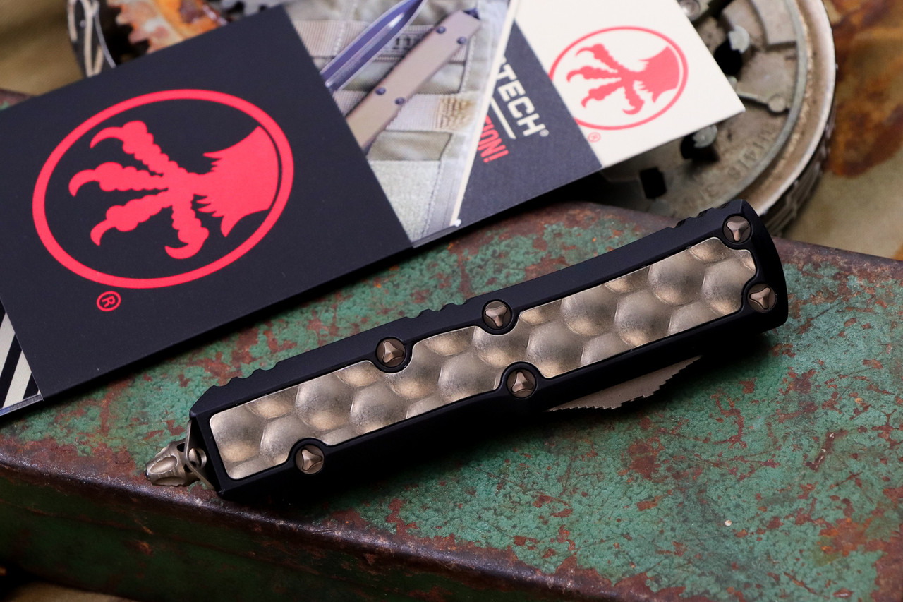Microtech Daytona Bronze Bubble Inlay Otf Automatic Knife 3 Bronze