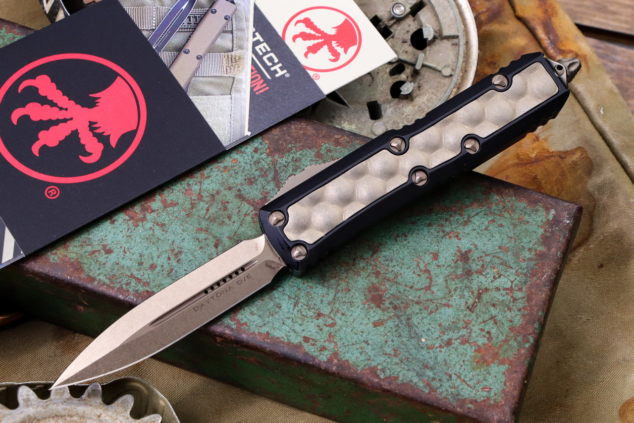 Microtech Daytona Bronze Bubble Inlay Otf Automatic Knife 3 Bronze