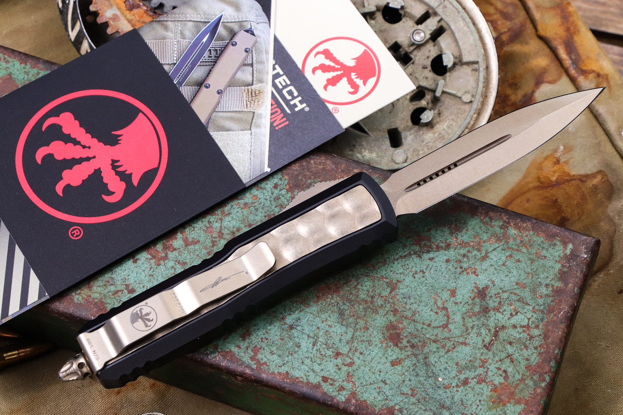 Microtech Daytona Bronze Bubble Inlay Otf Automatic Knife 3 Bronze