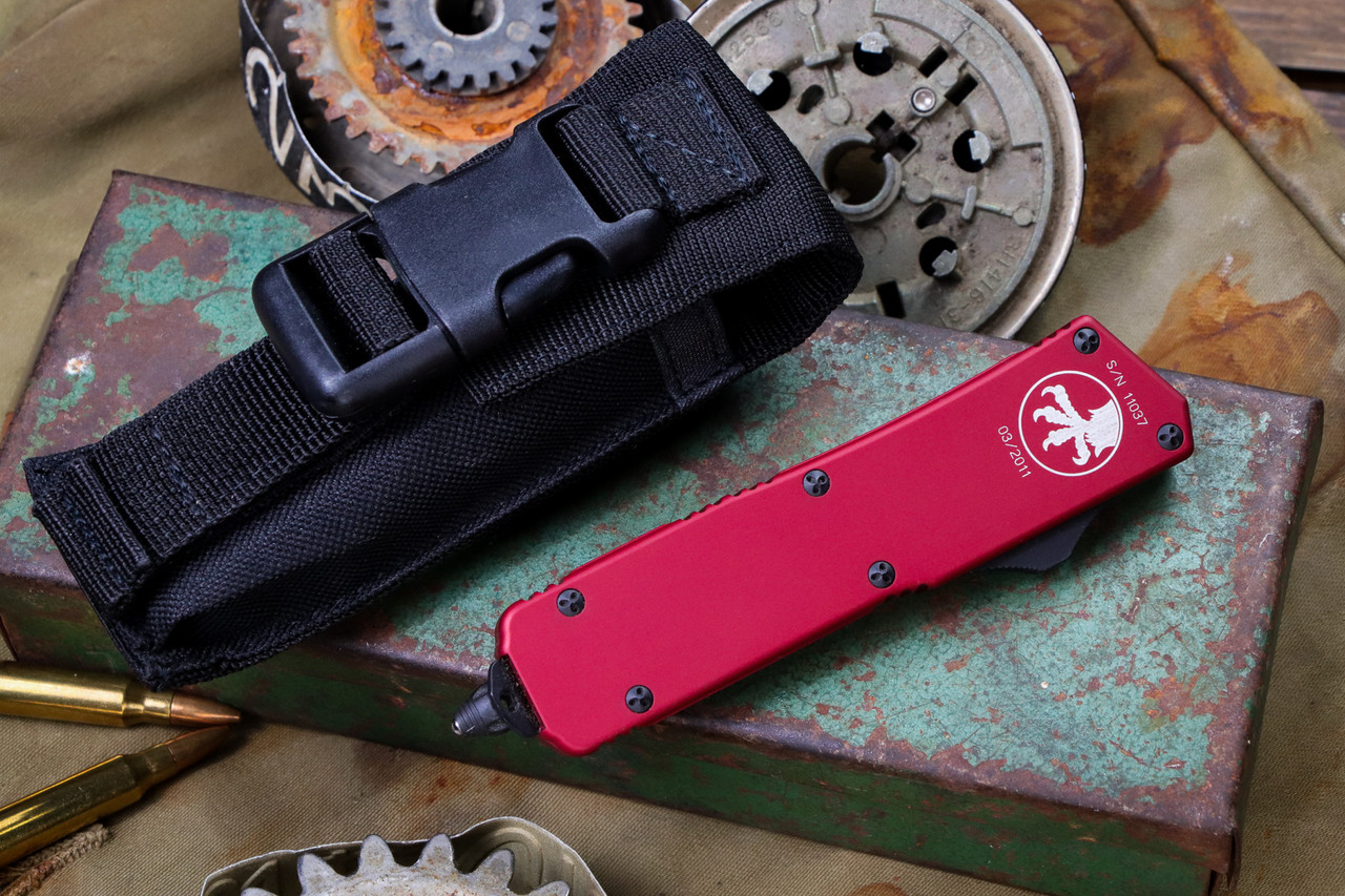 "Vintage 2011" Microtech Scarab Red OTF Tanto Black Full Serrated 108 ...