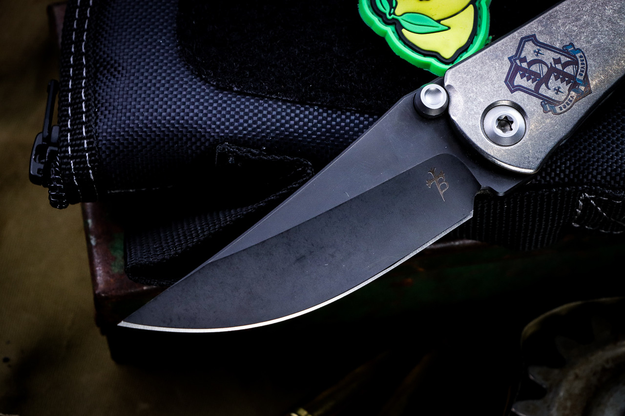 Borka Blades Custom SBKF Titanium Crest Knife 3.25" DLC Stonewash