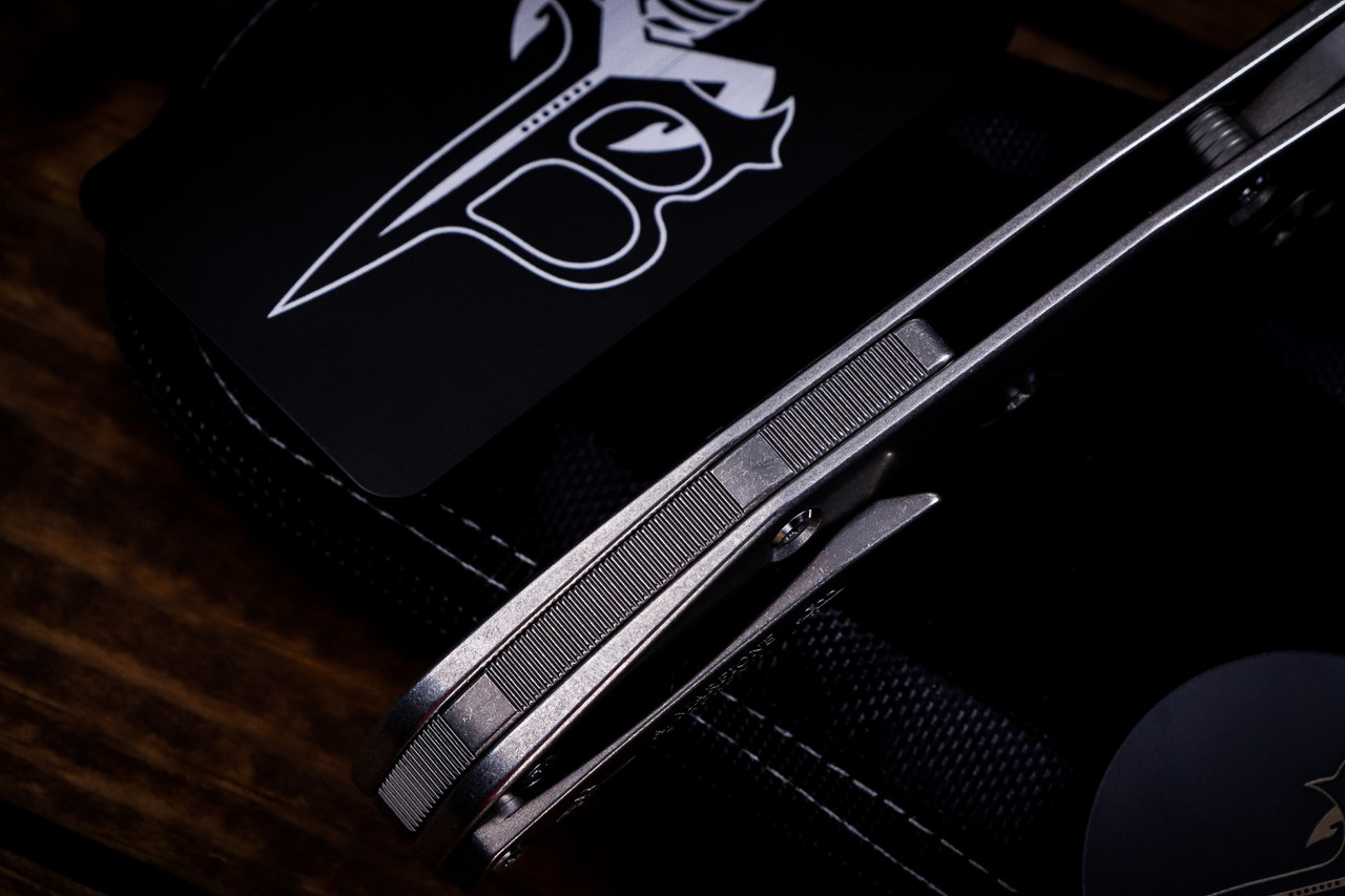 Marfione Custom/Borka Blades "Stitch" Titanium Distressed 3.5" Dual ...
