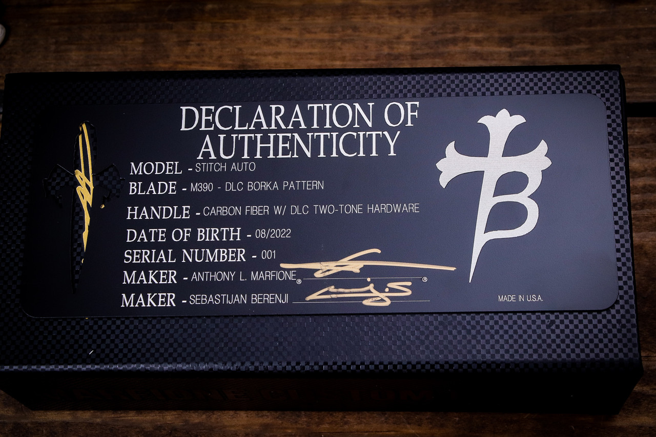 Marfione Customborka Blades Stitch Automatic Carbon Fiber 375 Dlc