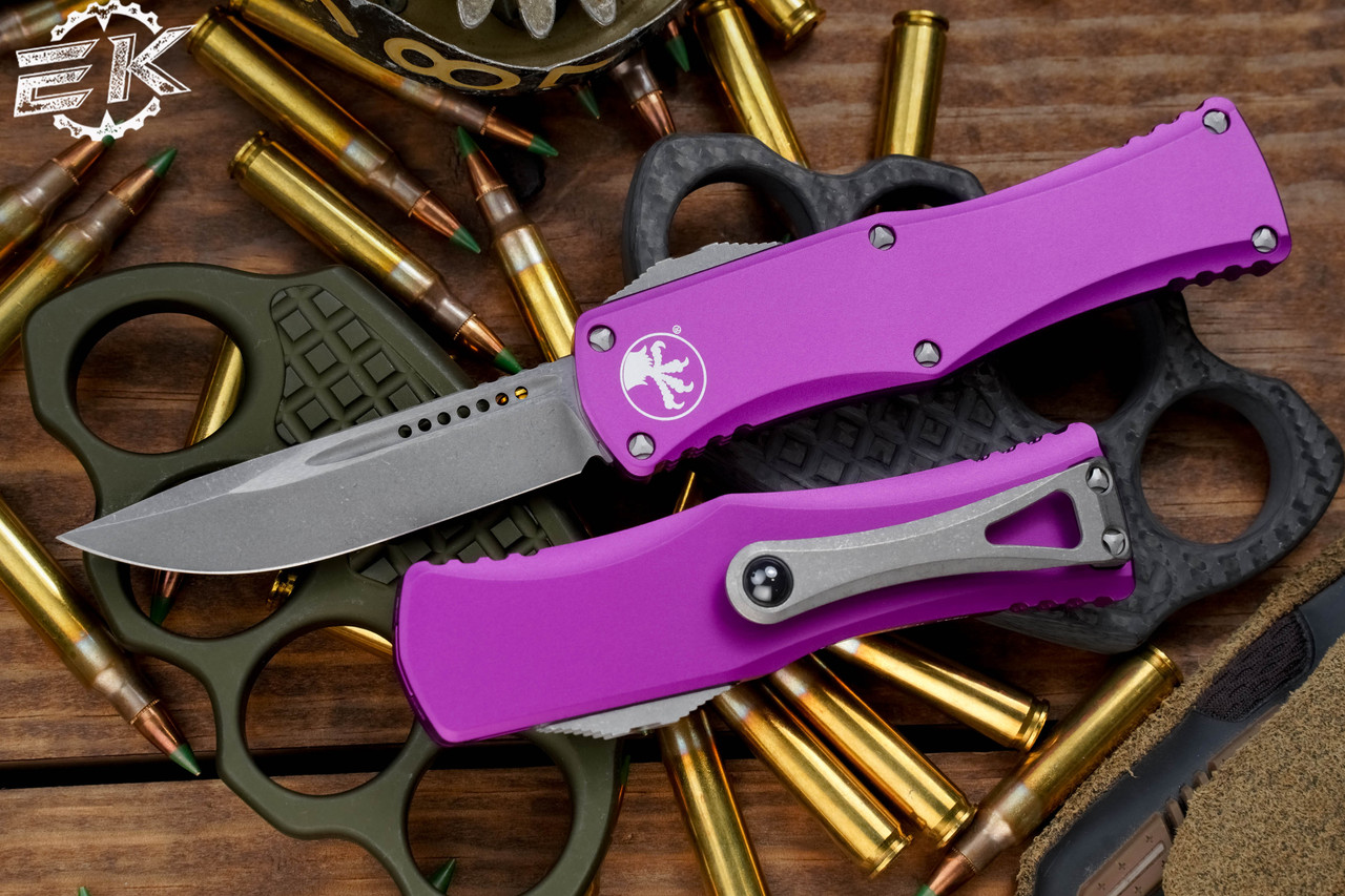Microtech Hera Violet Otf Automatic Knife 3 Drop Point Apocalyptic