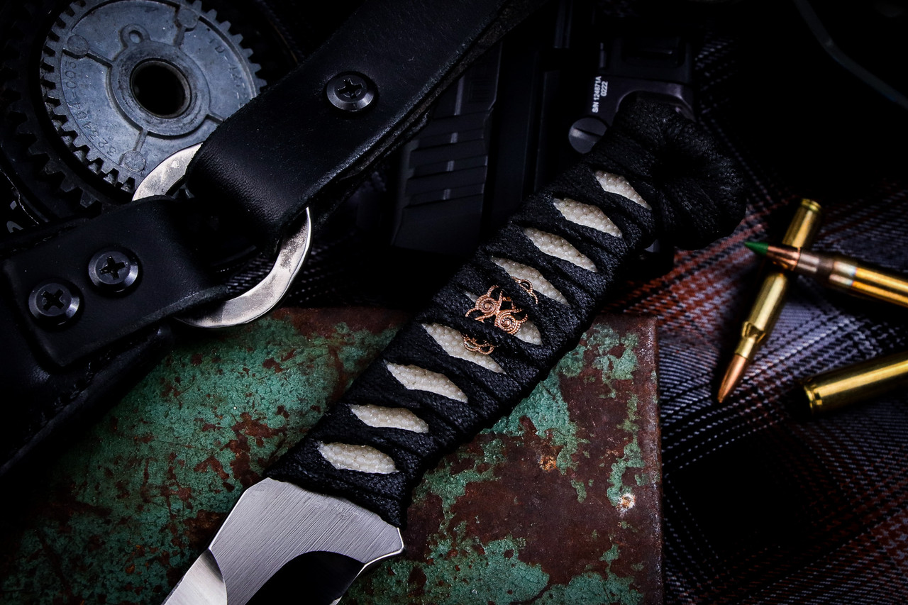 Joe Watson Magni Persian Fixed Blade Knife 5.25" Upswept Double Edge ...
