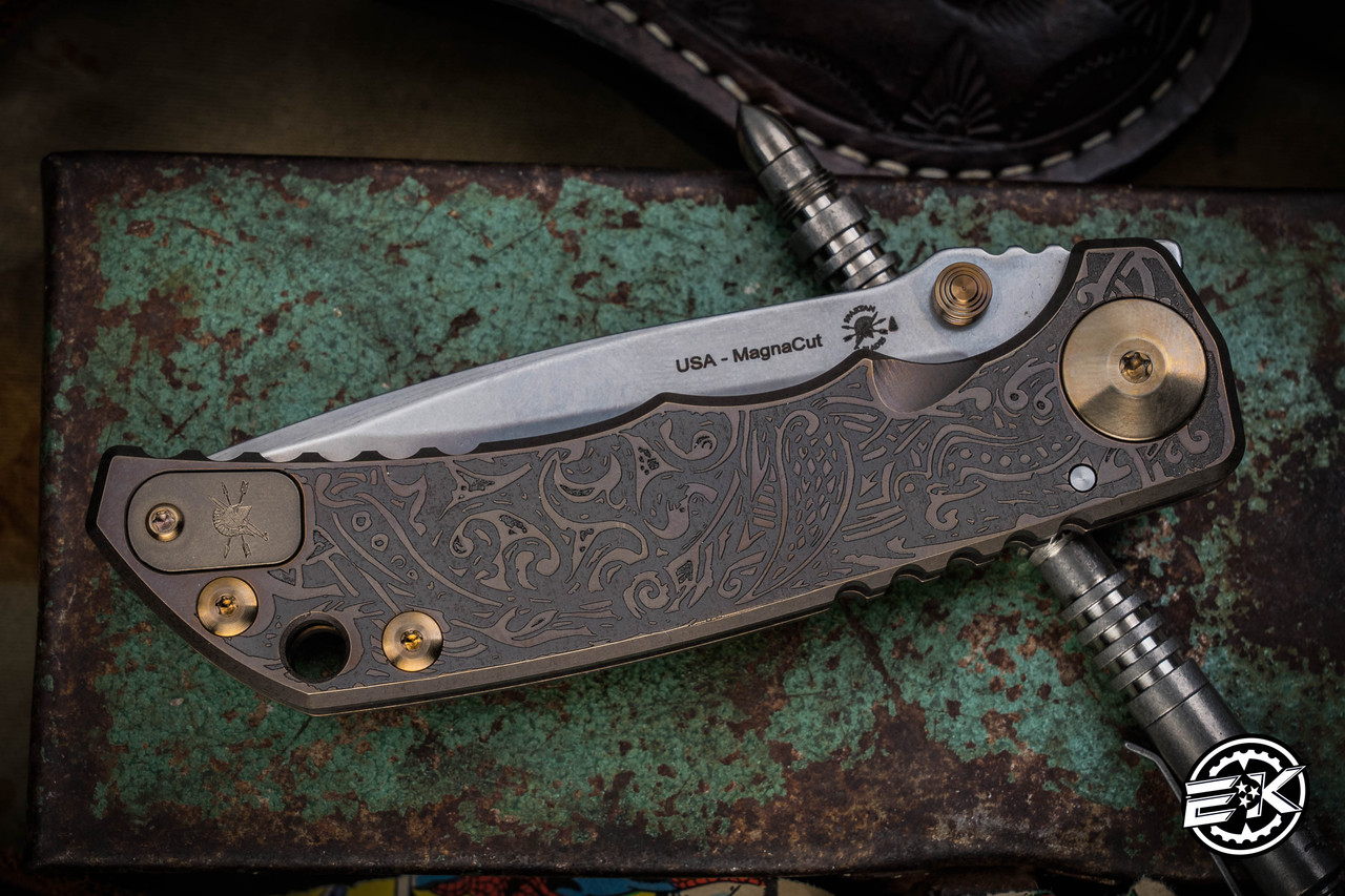 Spartan Blades SHF Custom Harsey Folder Knife Relic Engraved Titanium 4 ...