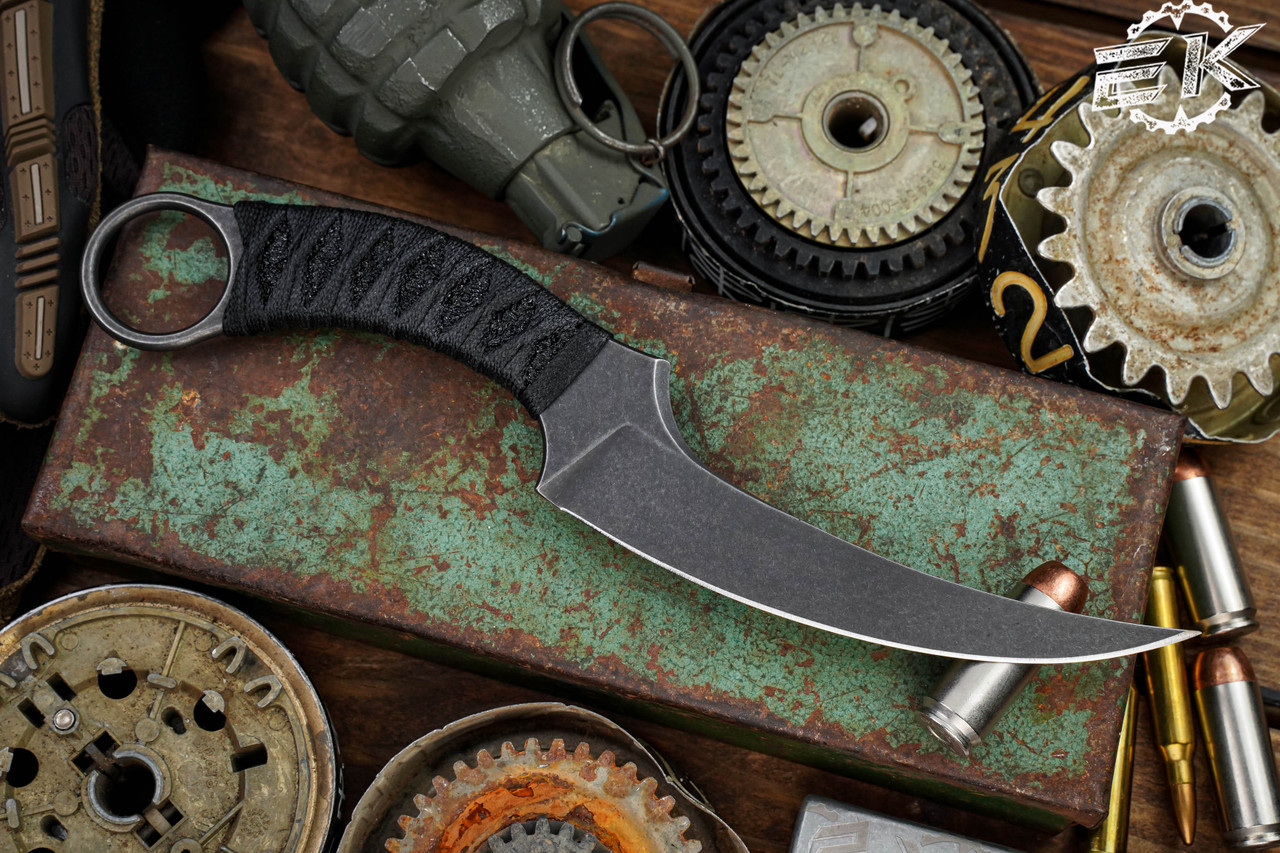 Bastinelli Knives Custom Mako Black Tsuka Wrap W Bronze Menuki 4