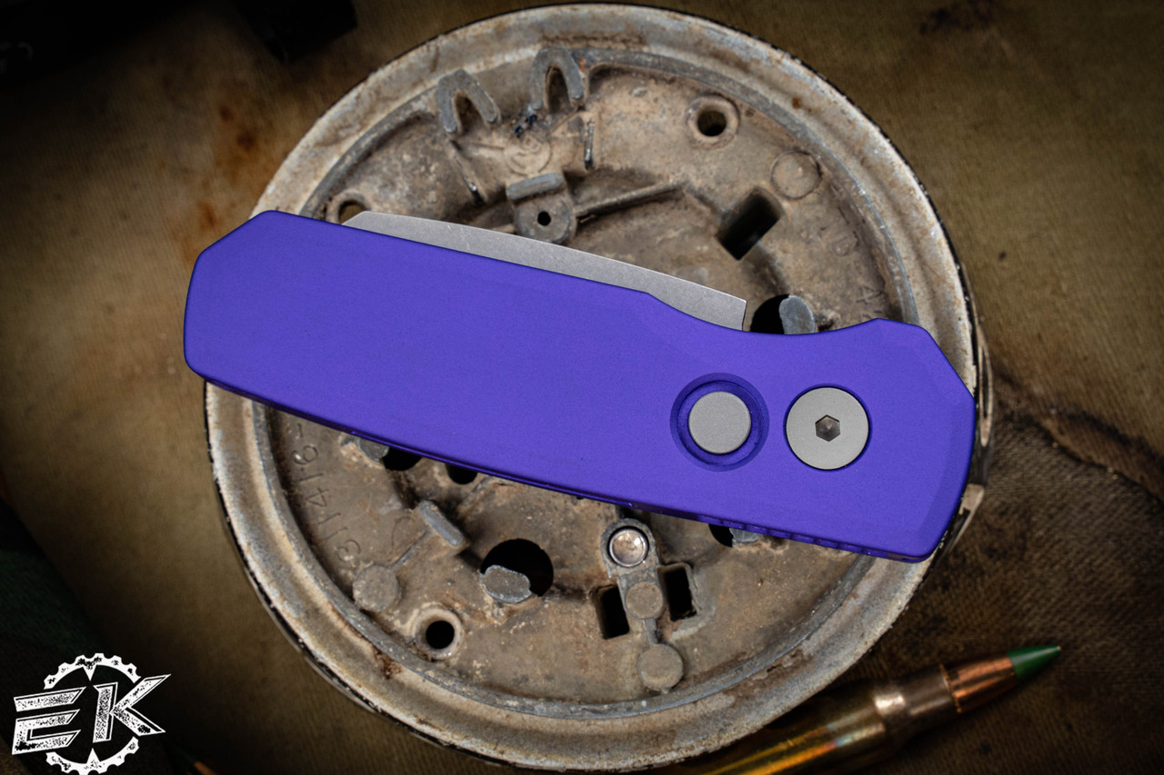 Protech Runt 5 Automatic Folding Knife Purple 19 Magnacut Reverse