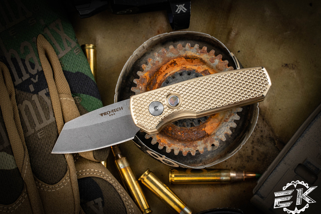 Protech Runt 5 Limited Automatic Knife Textured Bronze 19 Magnacut