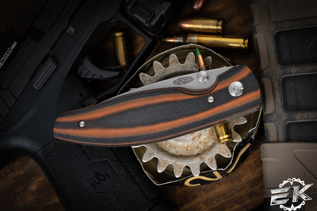 Three Rivers Manufacturing ATOM Folding Knife Orange/Black "Fox" G10 3. ...