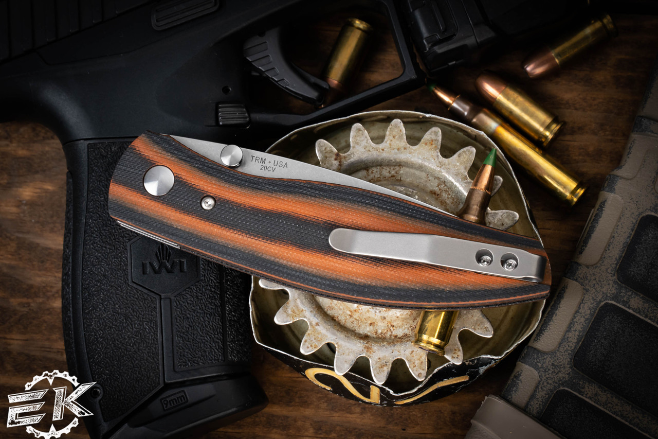 Three Rivers Manufacturing ATOM Folding Knife Orange/Black "Fox" G10 3. ...