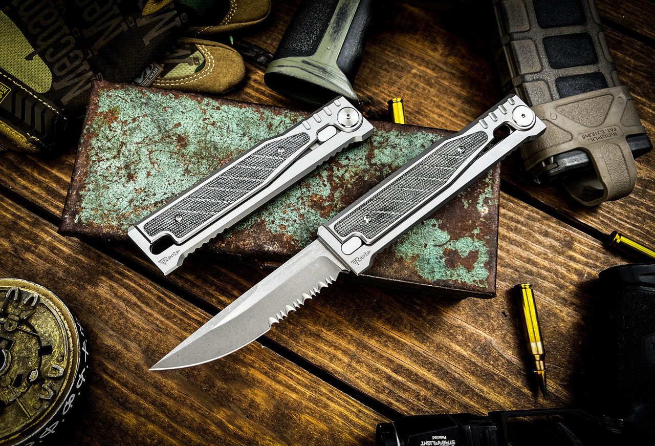 Reate Exo Gravity Knife Titaniumblack Micarta 375 Drop Point Serrated
