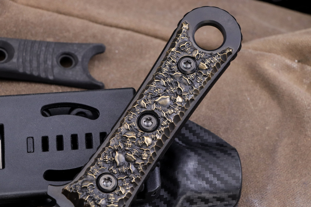Microtechborka Blades Sbd Bronze Skulls Fixed Blade Knife 4 Dlc