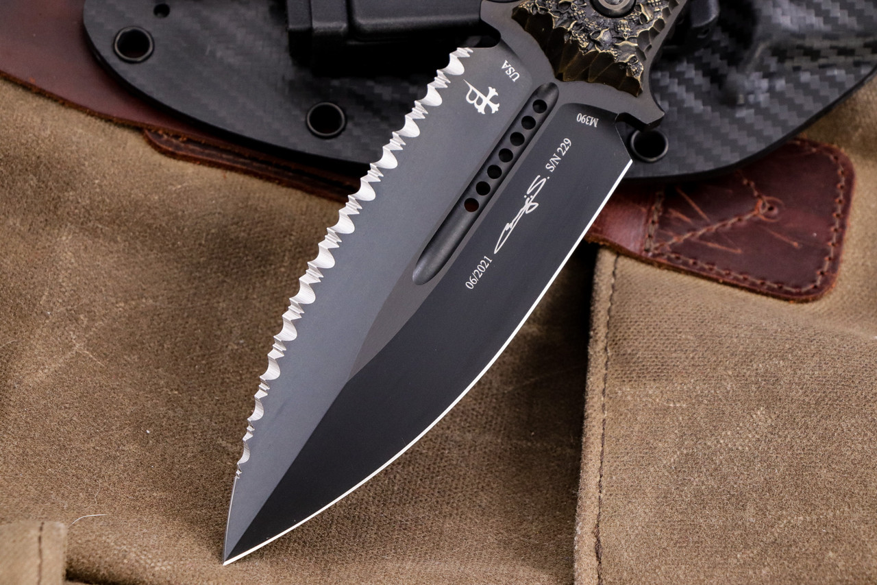 Microtechborka Blades Sbd Bronze Skulls Fixed Blade Knife 4 Dlc