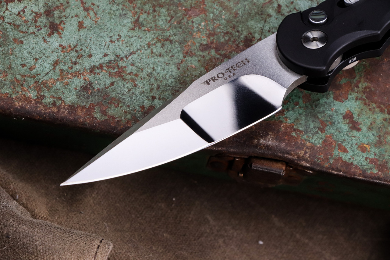 Protech TR-5 Custom Auto Knife w/ Abalone Button 3.25" Mike Irie Hand ...