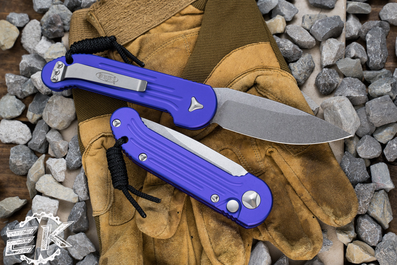 Microtech LUDT Automatic Folding Knife Purple 3.4" Stonewash 135-10PU