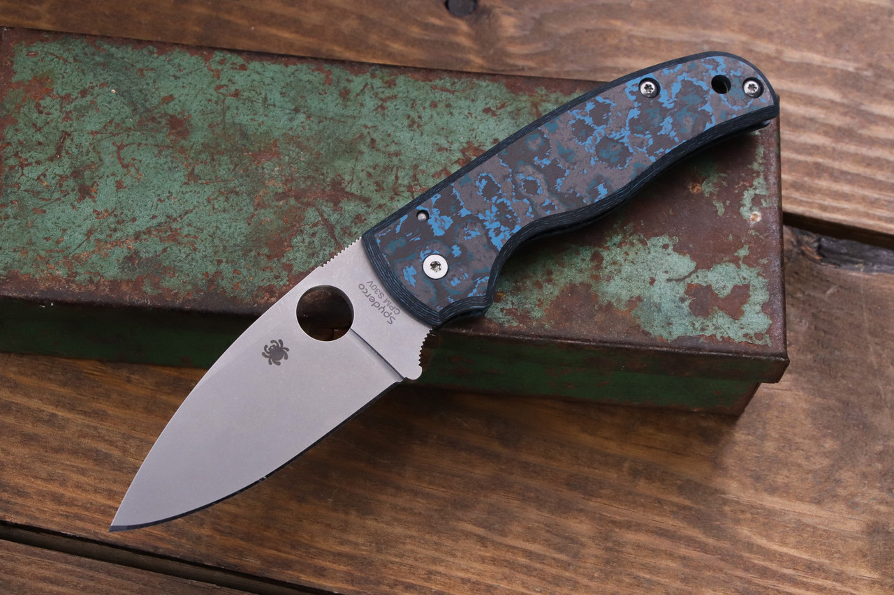 Spyderco Shaman Arctic Storm Fat Carbon 3.6" S30V Stonewash C229GP ...